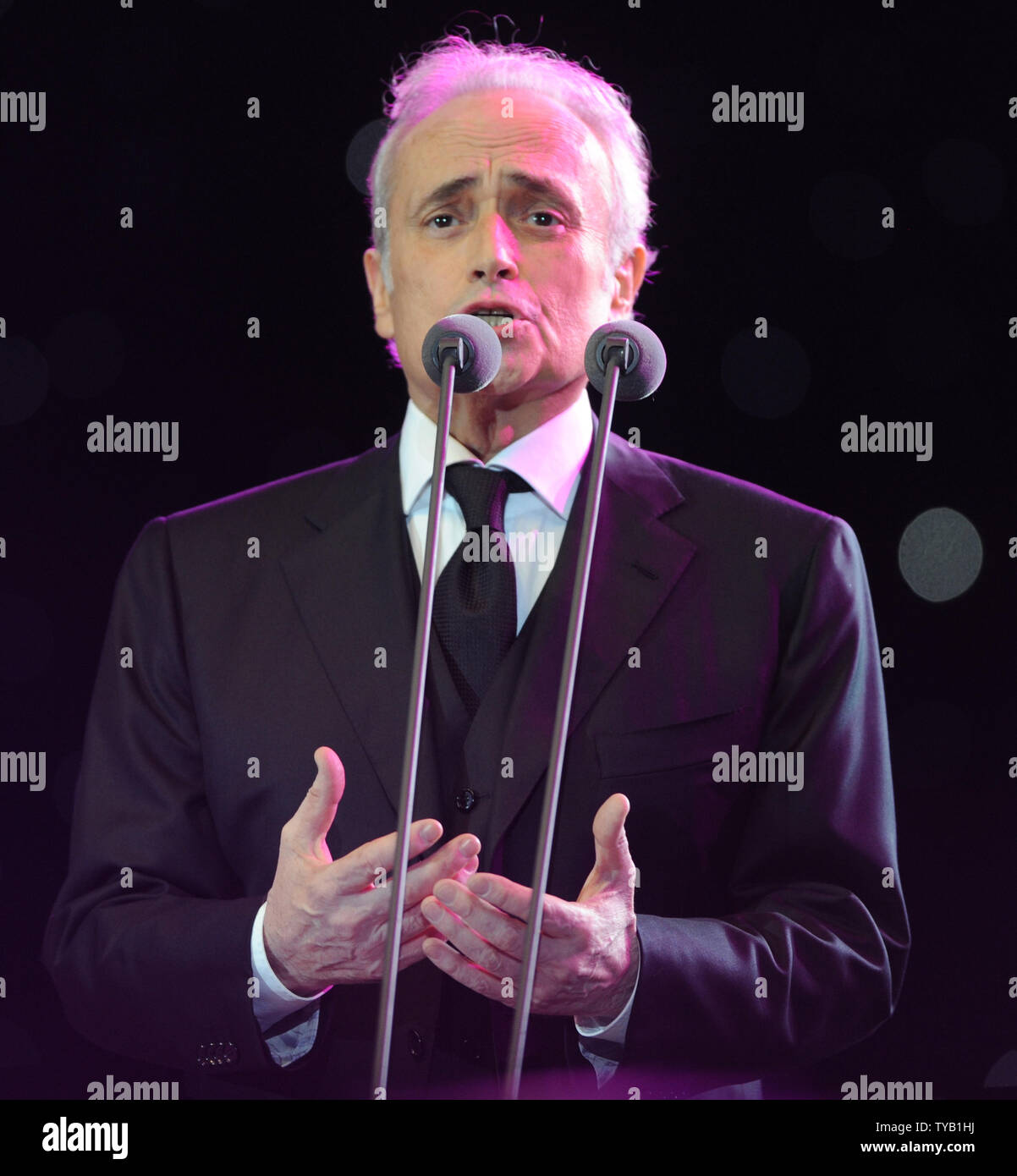 Spanish tenor Jose Carreras performs at the "BBC Proms In The Park" in ...