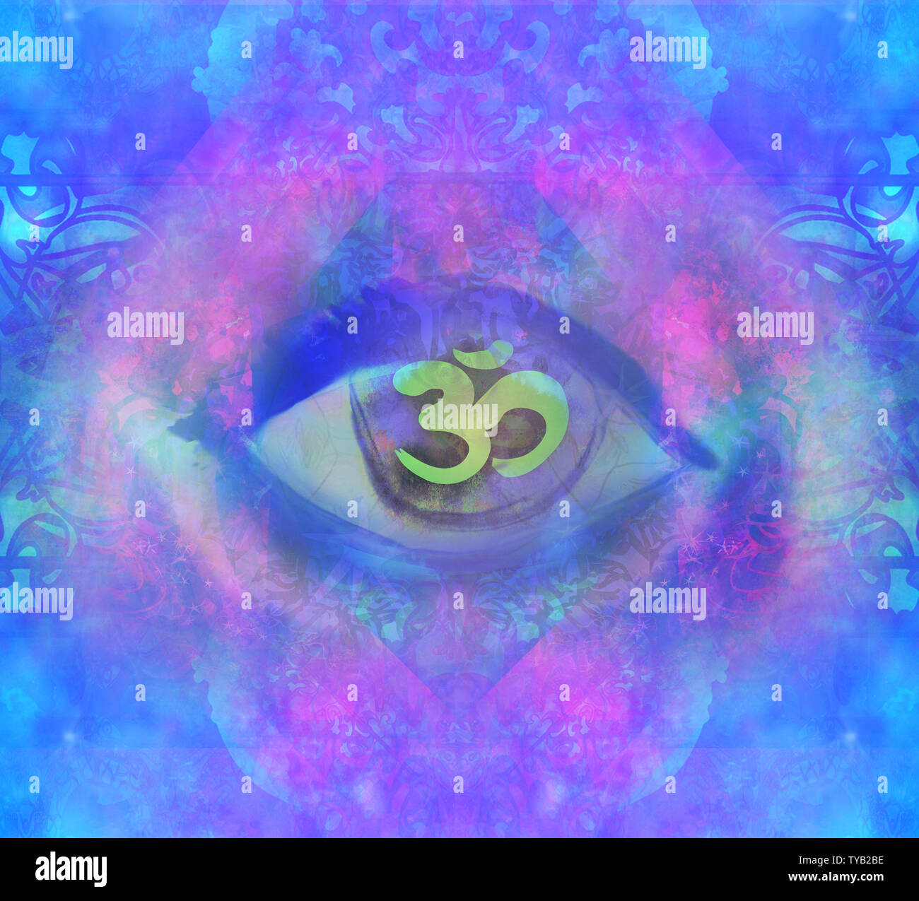 Illustration of a third eye mystical sign Stock Photo - Alamy