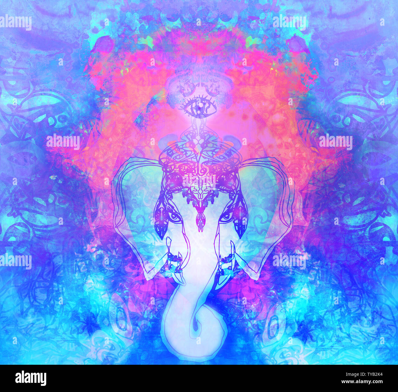 Creative illustration of Hindu Lord Ganesha Stock Photo - Alamy