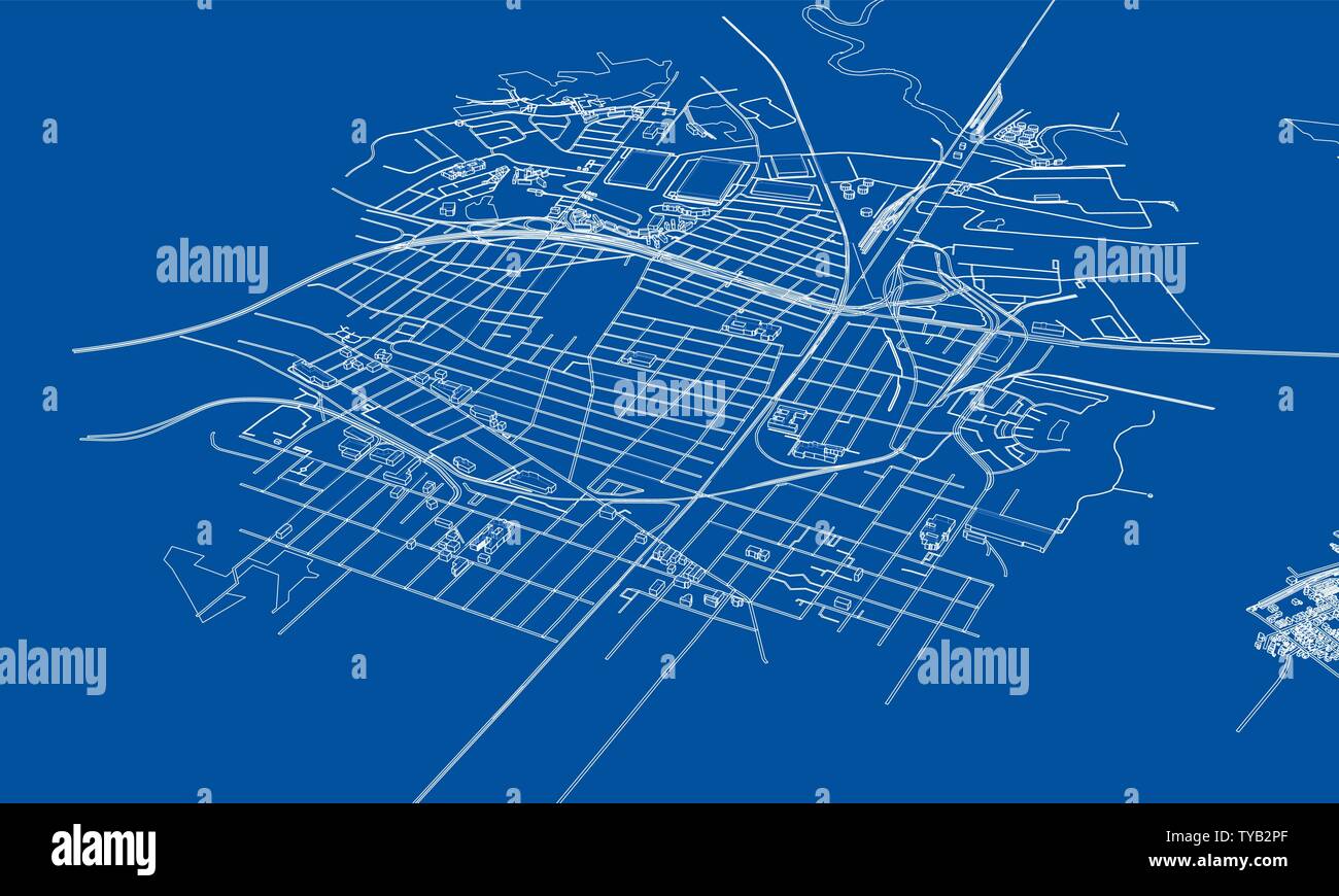 Outline city concept. Wire-frame style Stock Vector Image & Art - Alamy