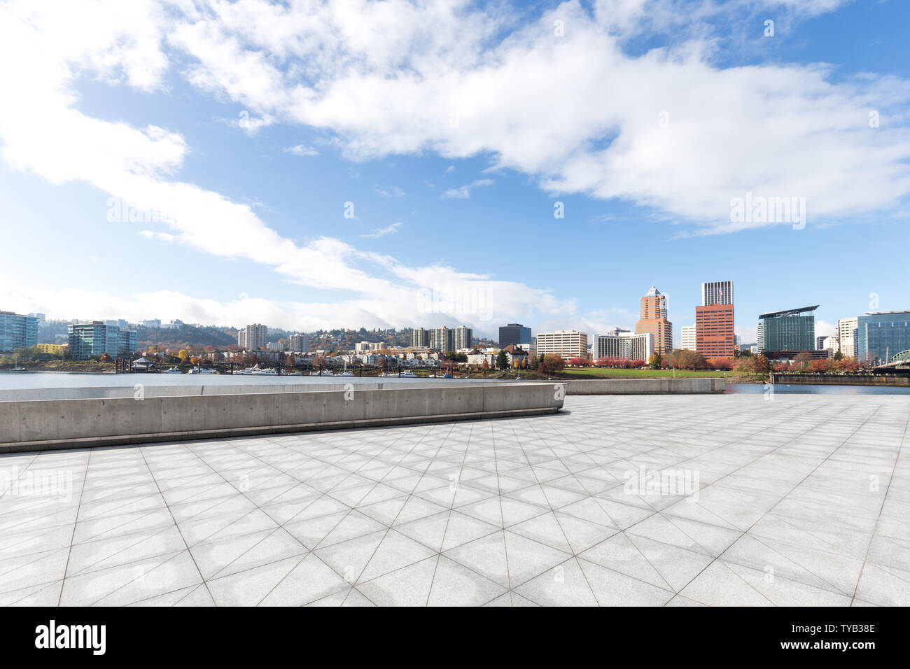 cityscape and skyline of portland from empty floor Stock Photo - Alamy