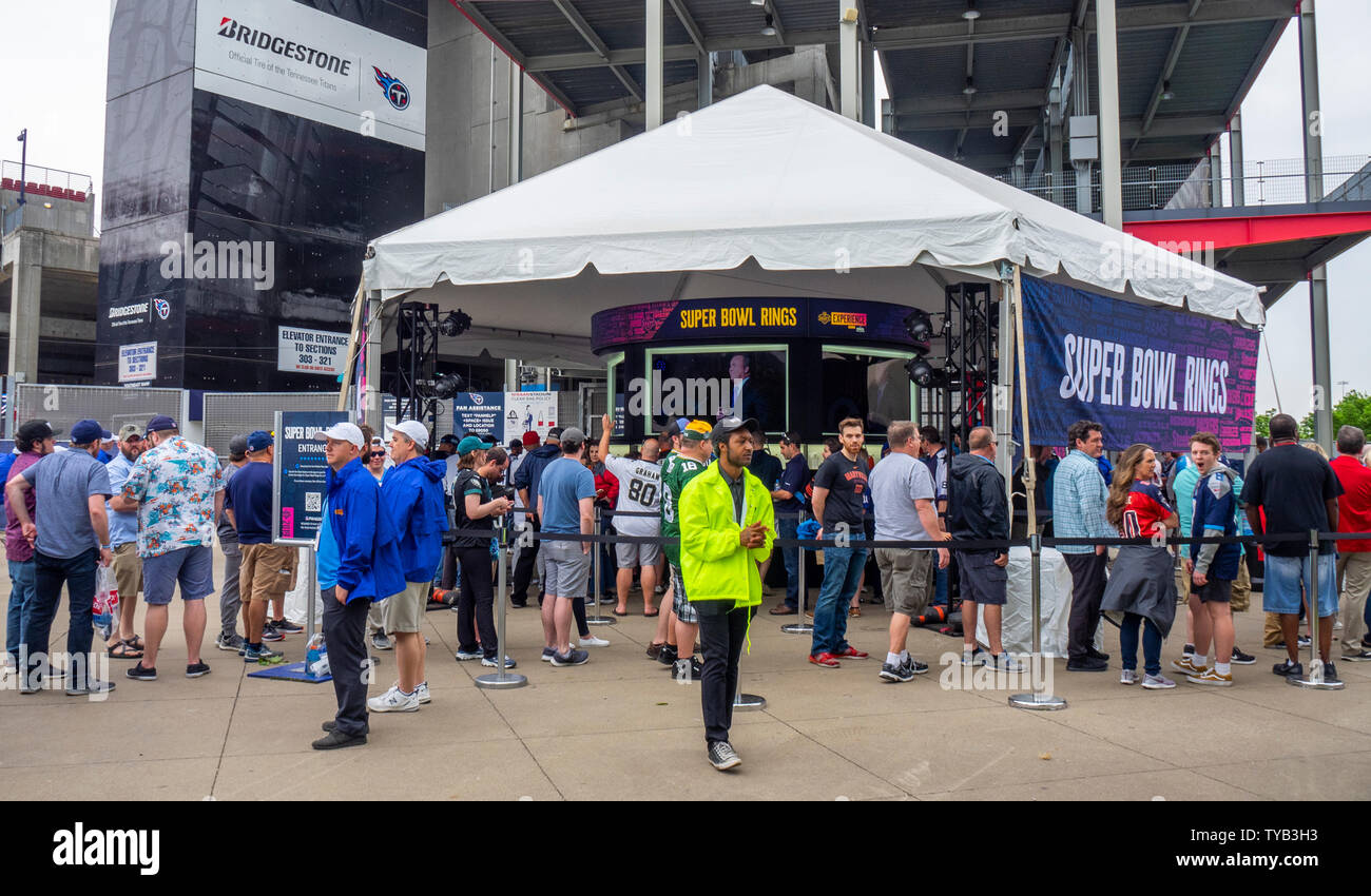 Fans queuing to see NFL Championship rings on display at NFL Draft 2019 ...