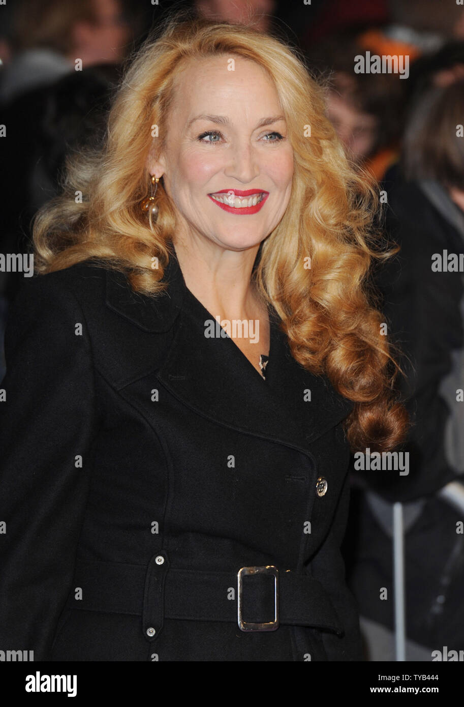 British model Jerry Hall attends the World premiere of "Paul" at Empire ...