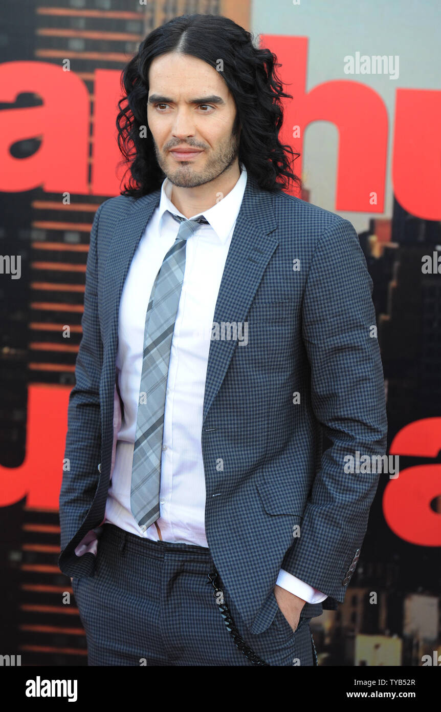 British actor/comedian Russell Brand attends the premiere of "Arthur ...