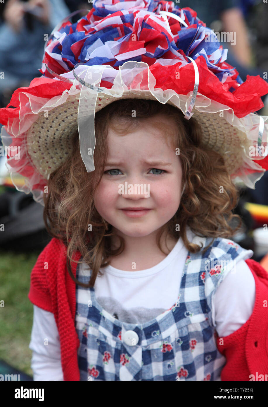 A young royal well-wisher celebrates the wedding of Prince William and ...