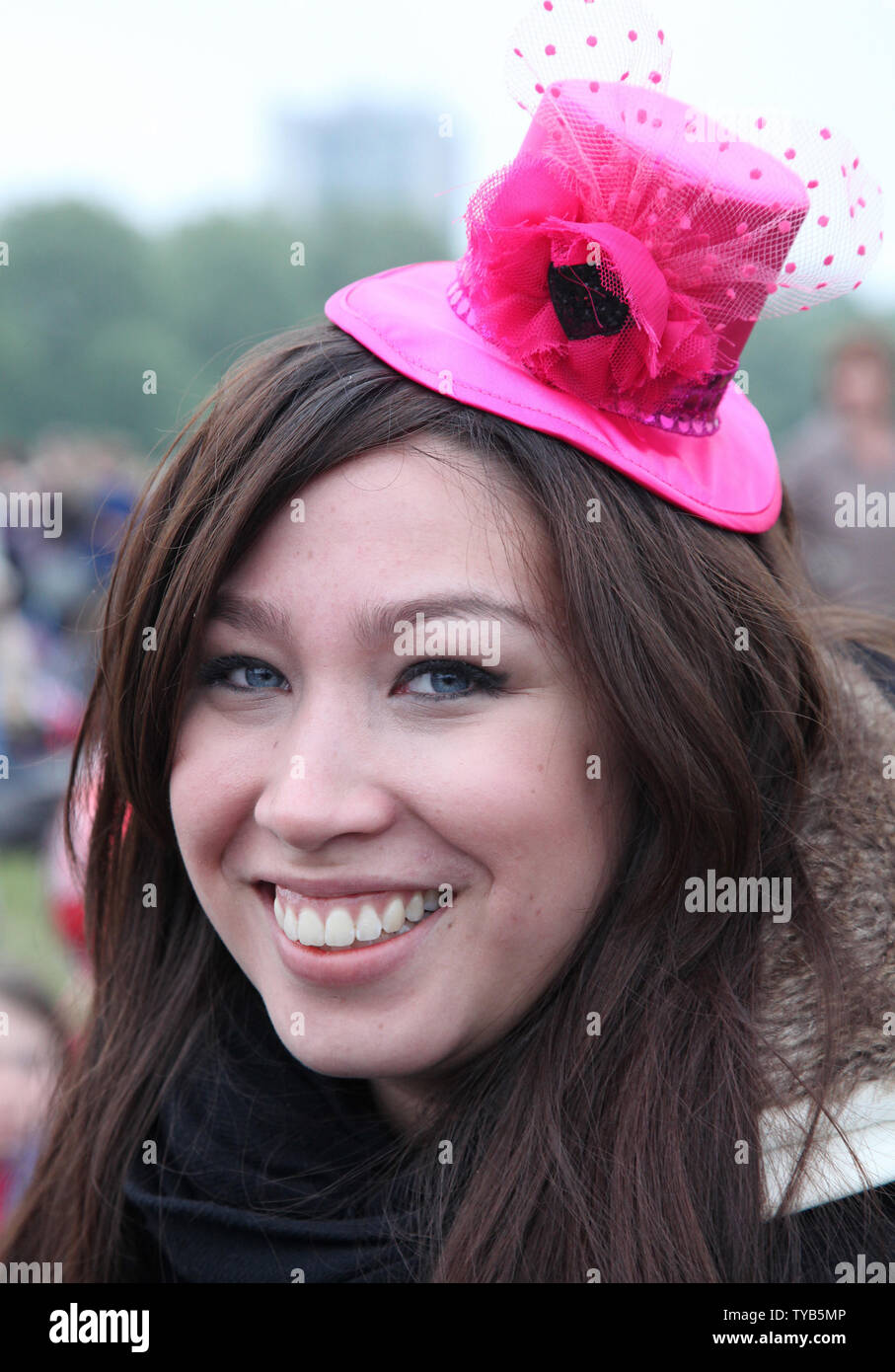 A royal well-wisher celebrates the wedding of Prince William and ...