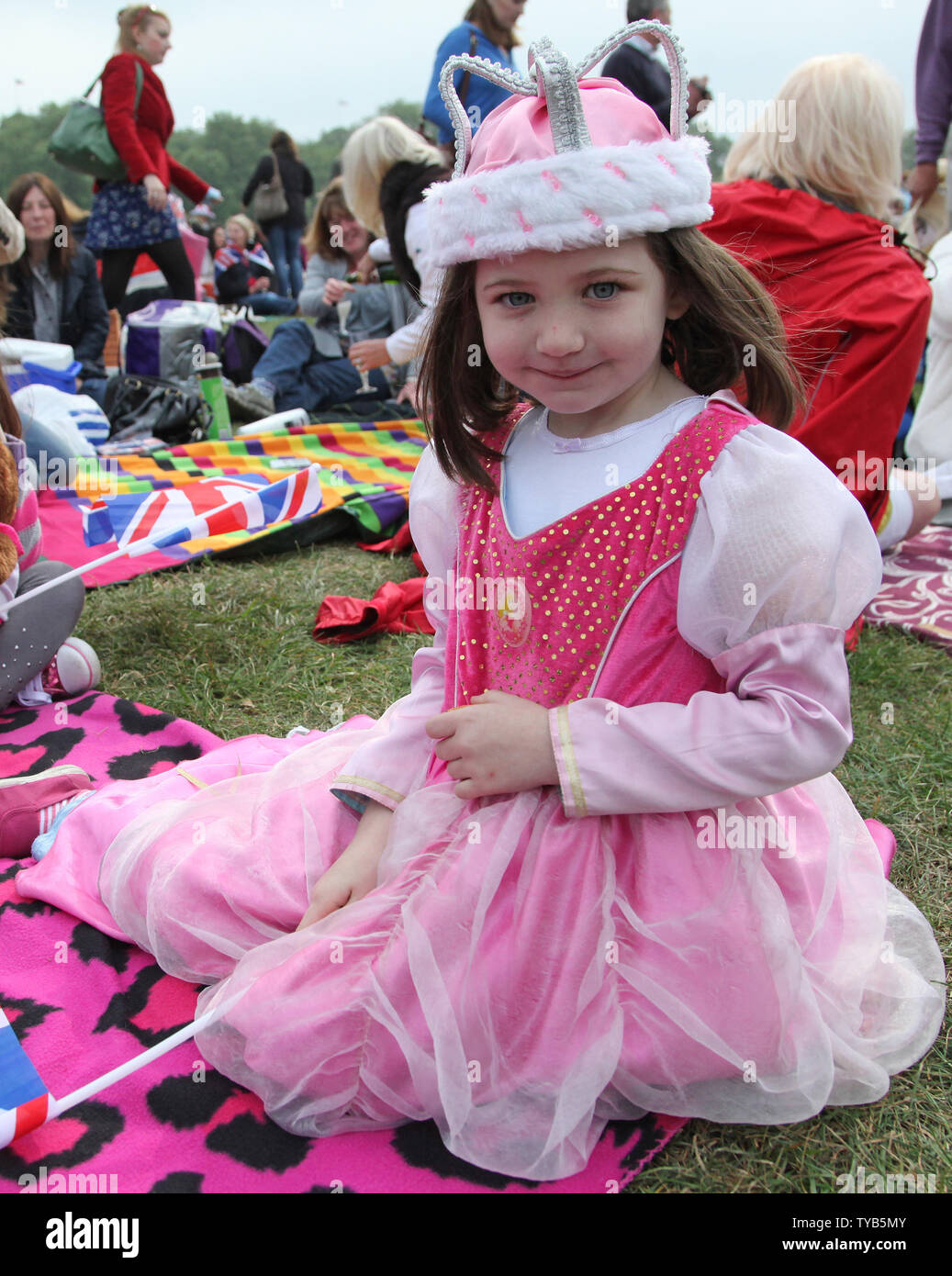 A young royal well-wisher celebrates the wedding of Prince William and ...