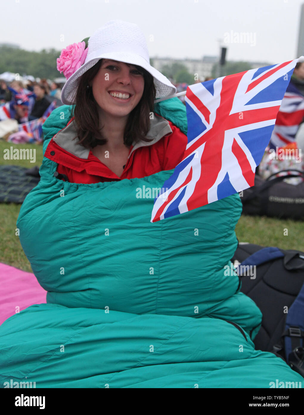 A royal well-wisher celebrates the wedding of Prince William and ...