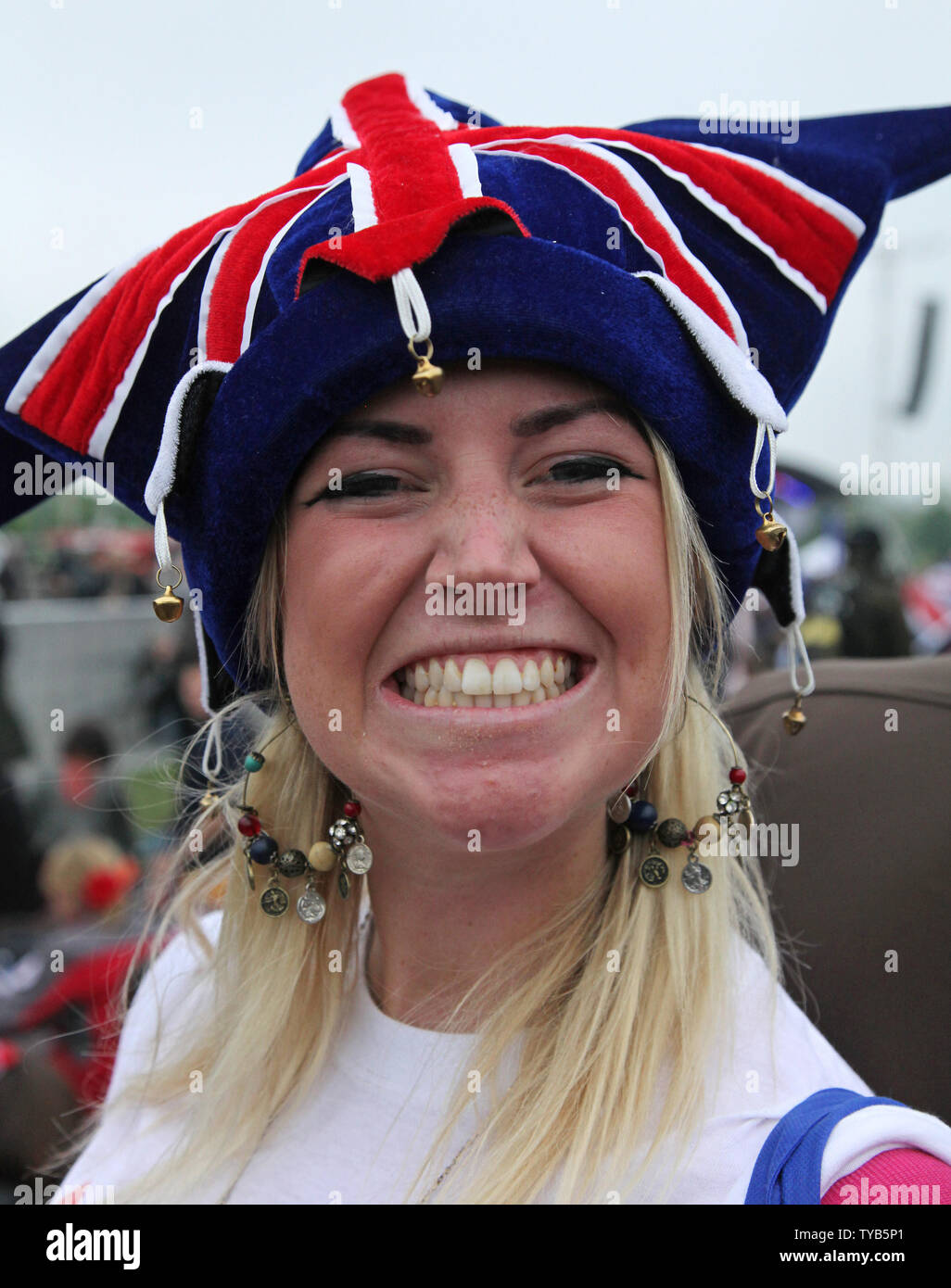 A royal well-wisher celebrates the wedding of Prince William and ...