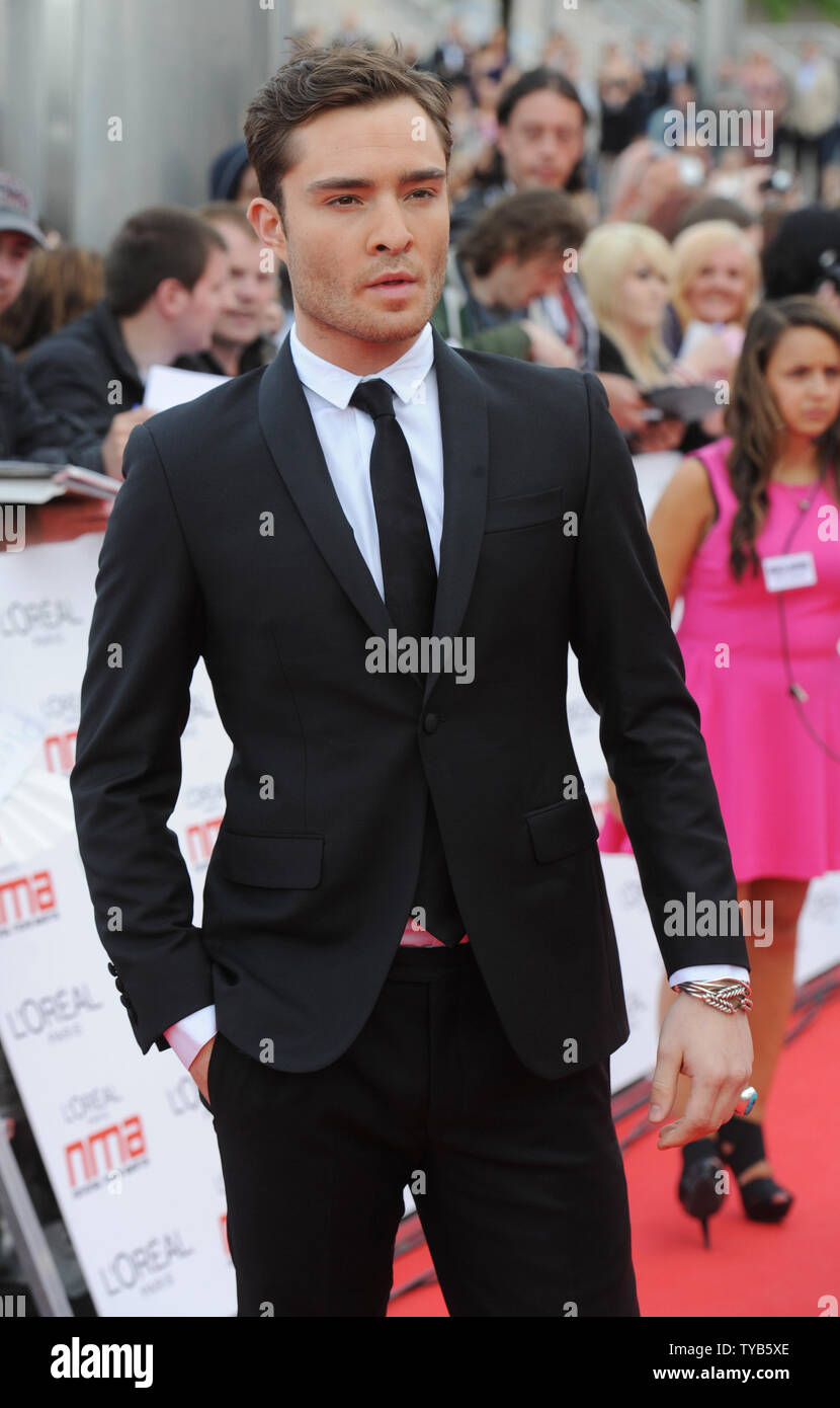 British actor Ed Westwick attends the "National Movie Awards" at ...