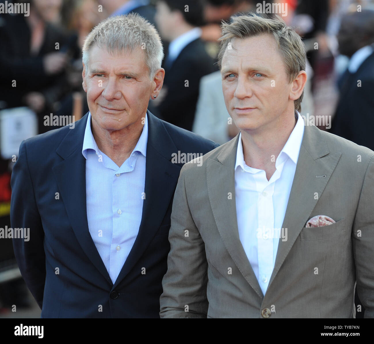 American actor Harrison Ford and British actor Daniel Craig attend the ...