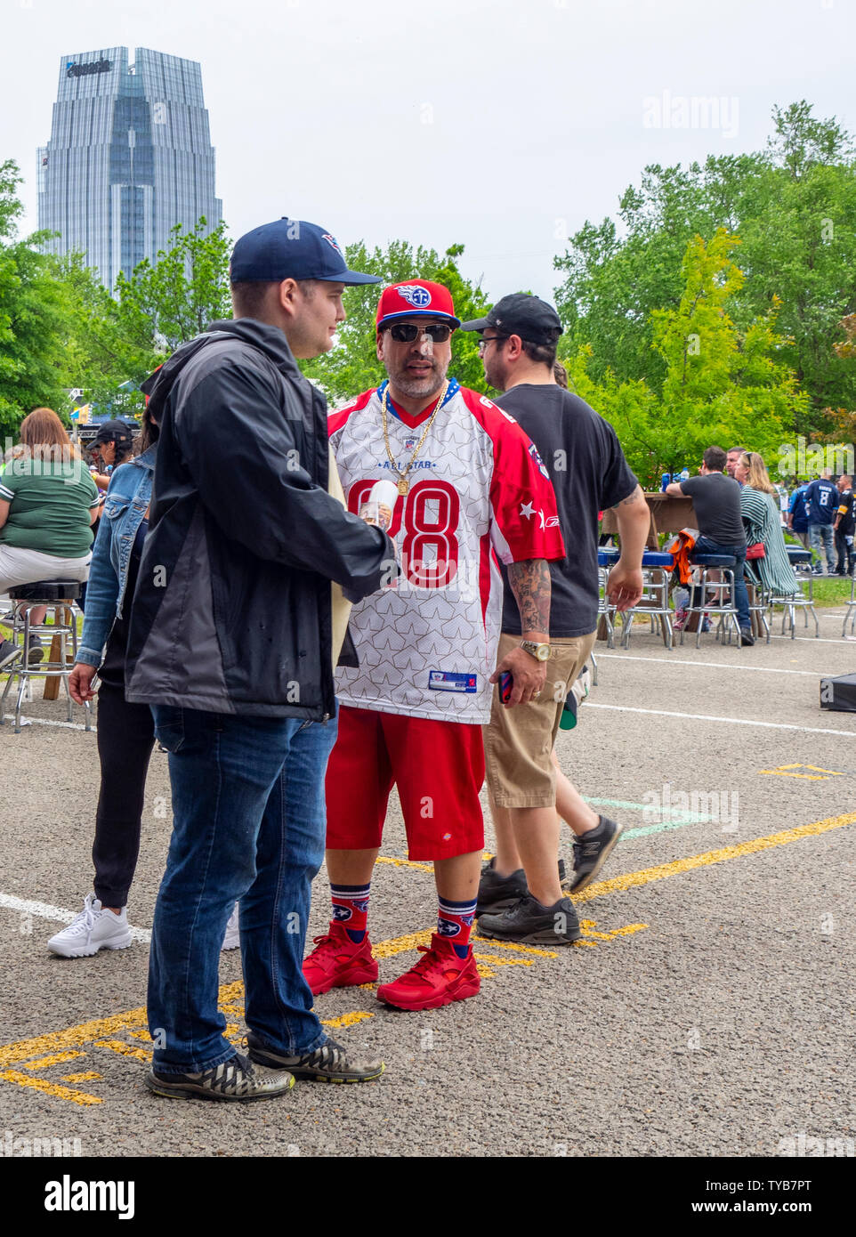 Football fans at NFL Draft 2019 Nissan Stadium, Nashville Tennessee ...