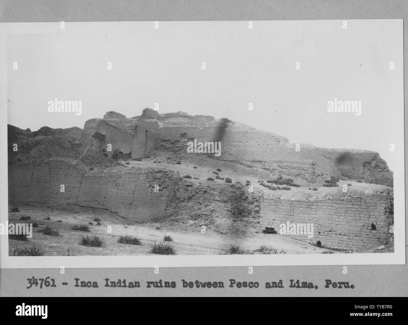 34761 - Inca Indian ruins between Pesco and Lima, Peru; Portion of the ...