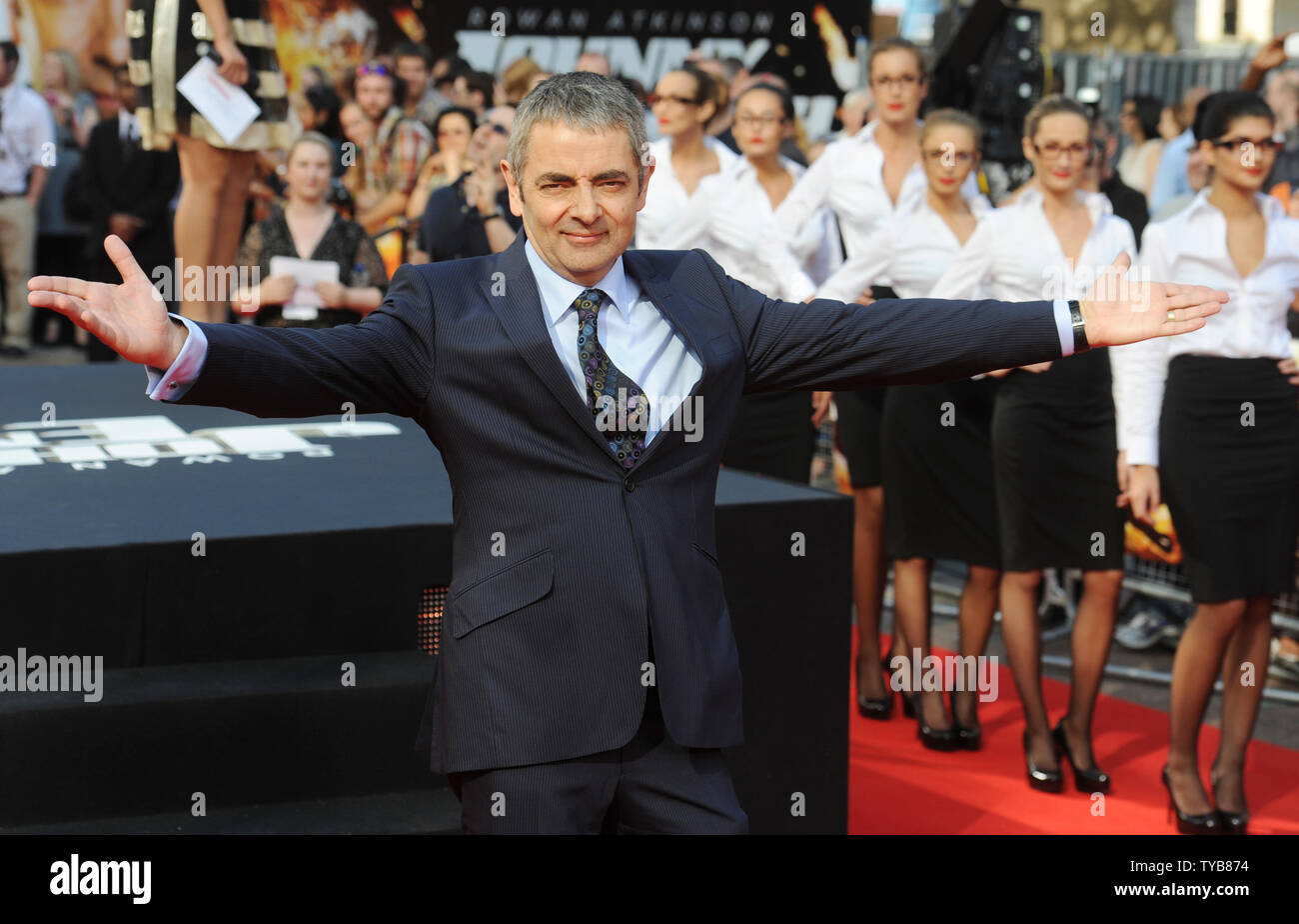 British actor Rowan Atkinson attends the premiere of "Johnny English ...