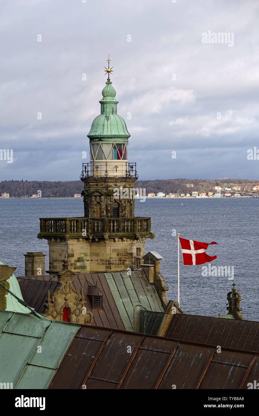 Kronborg castle lighthouse tower, Helsingor, Europe , Denmark ...