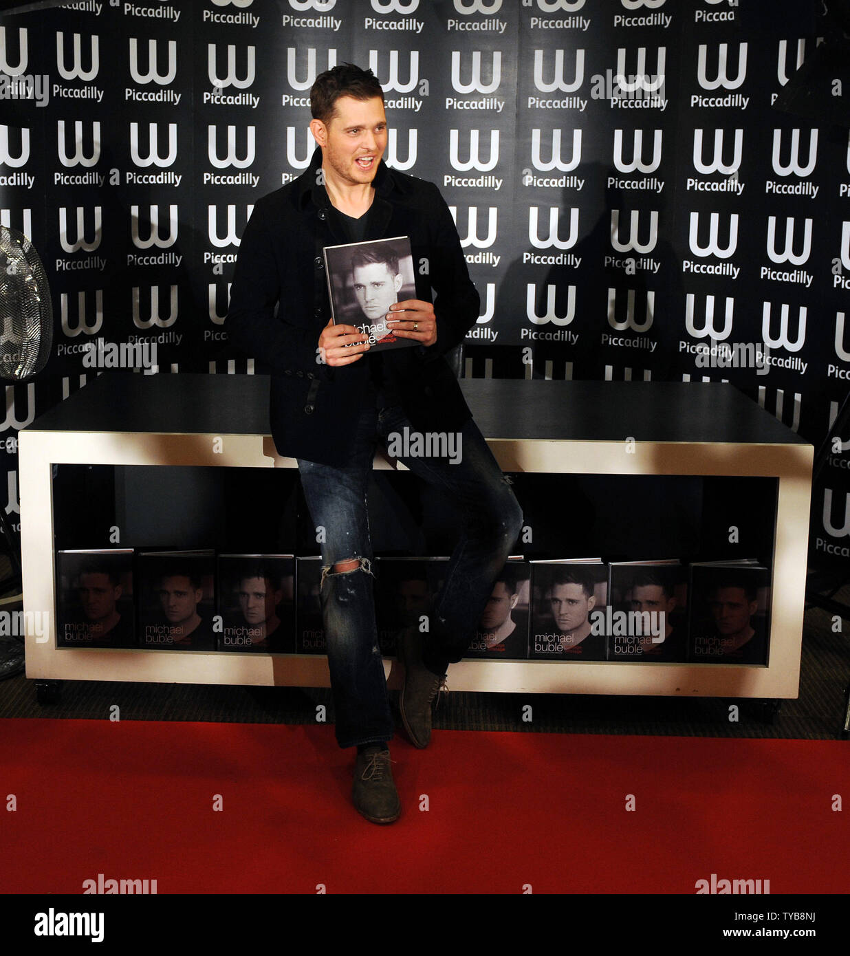 Canadian singer Michael Buble attends a signing of his illustrated ...