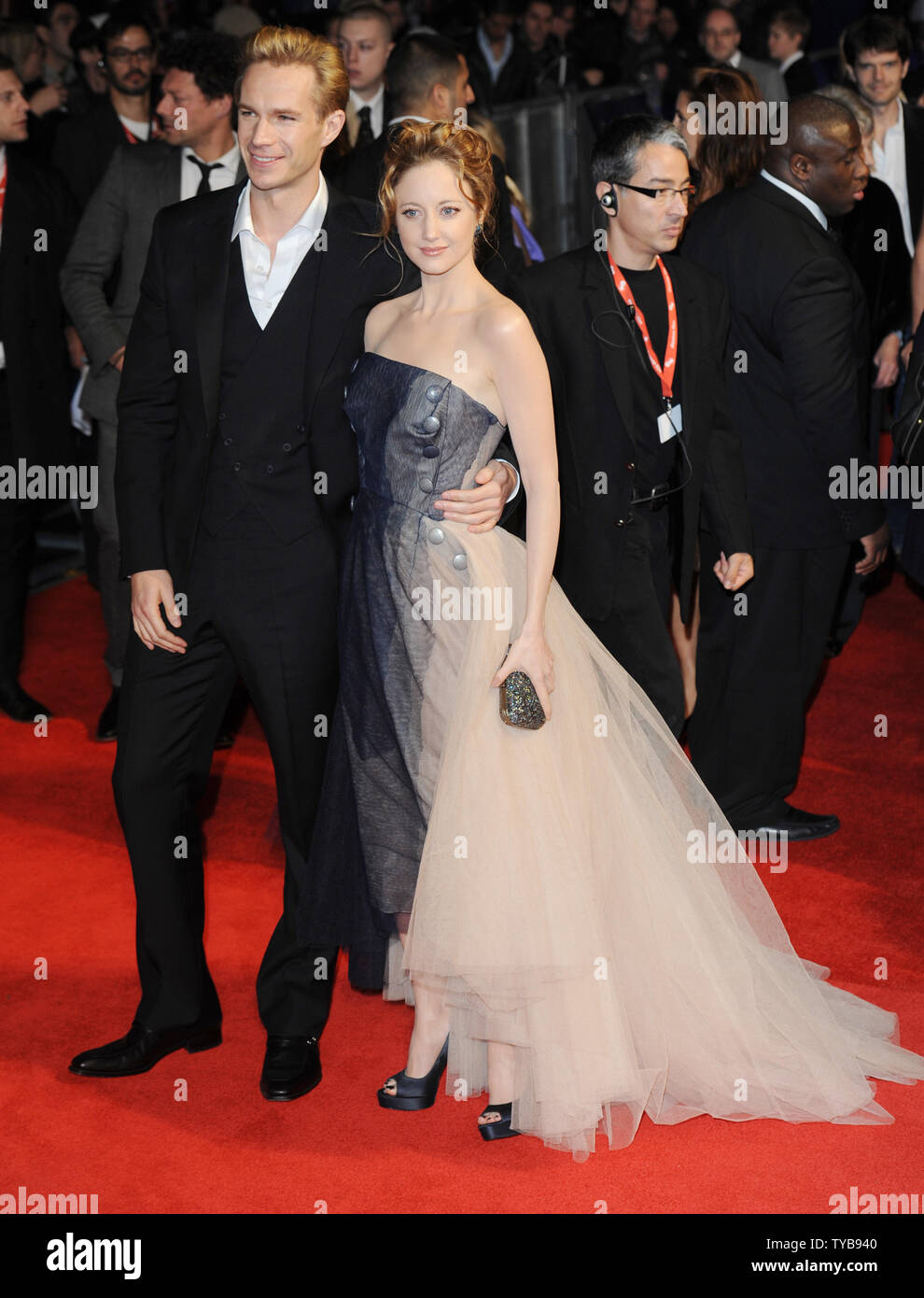 British actress Andrea Riseborough and actor James D'Arcy attend the ...
