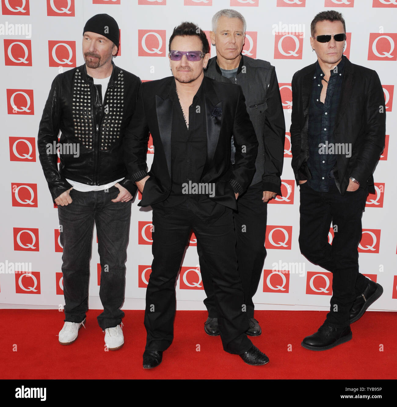 Irish rock band U2 attend "Q Awards" at Grosvenor House in London on ...