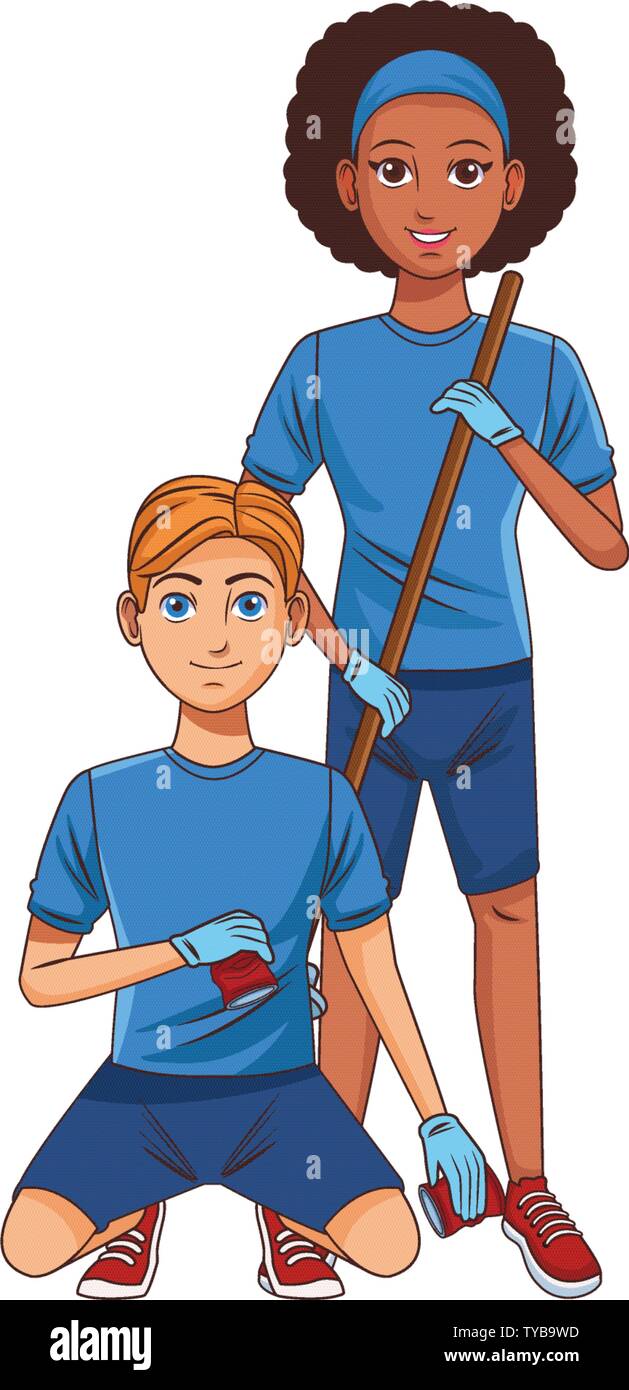 cleaning service person avatar cartoon character Stock Vector Image ...