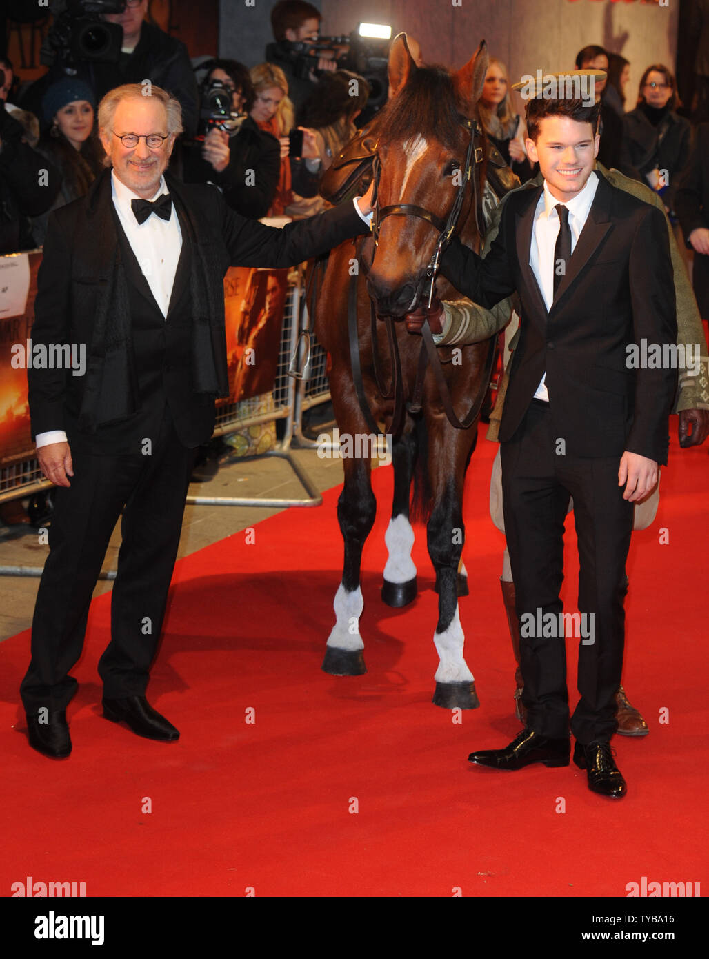 American director Steven Spielberg and British actor Jeremy Irvine ...