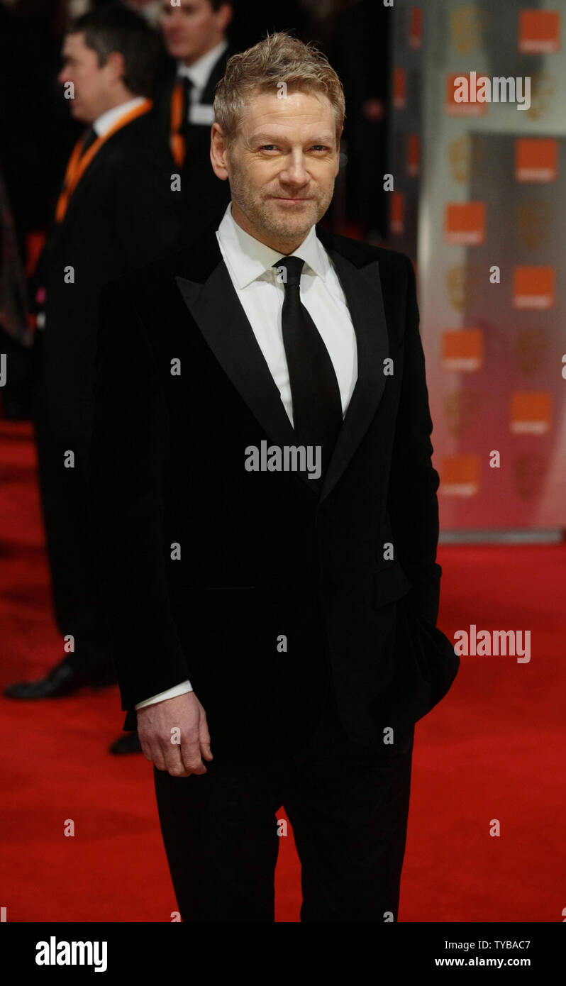 British actor Kenneth Branagh arrives for the Bafta awards in London on ...