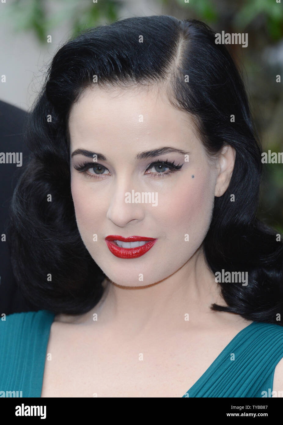 American model/ burleque artist Dita Von Teese attends a photo call for ...