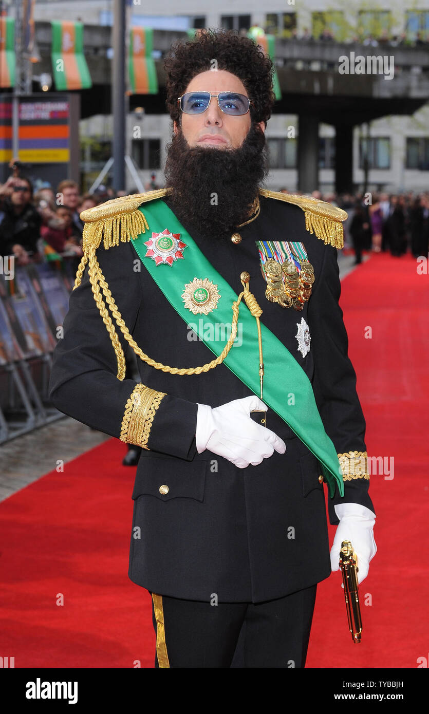 English actor Sacha Baron Cohen as Admiral General Aladeen attends the ...