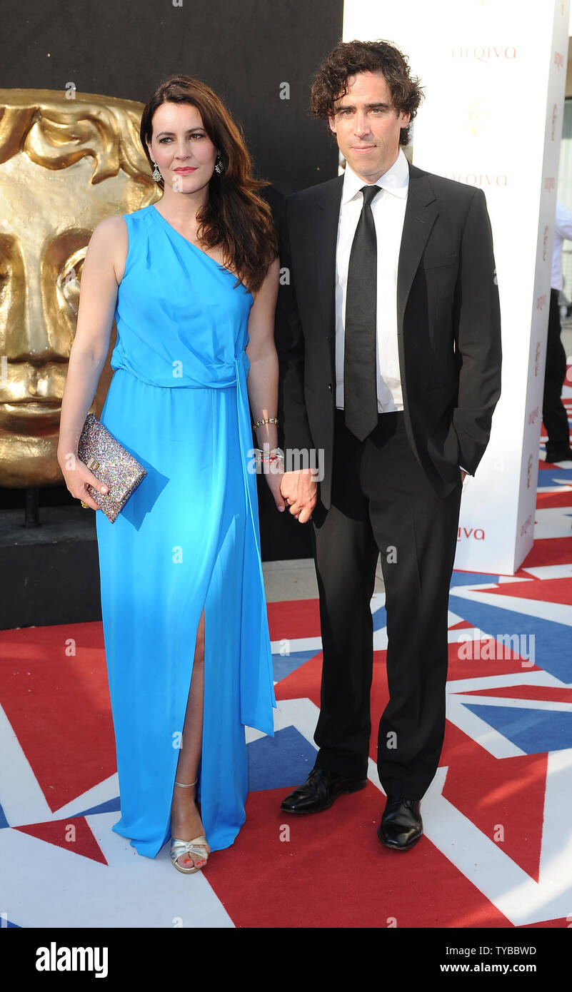 English actor Stephen Mangan and his wife Louise Mangon attend the ...
