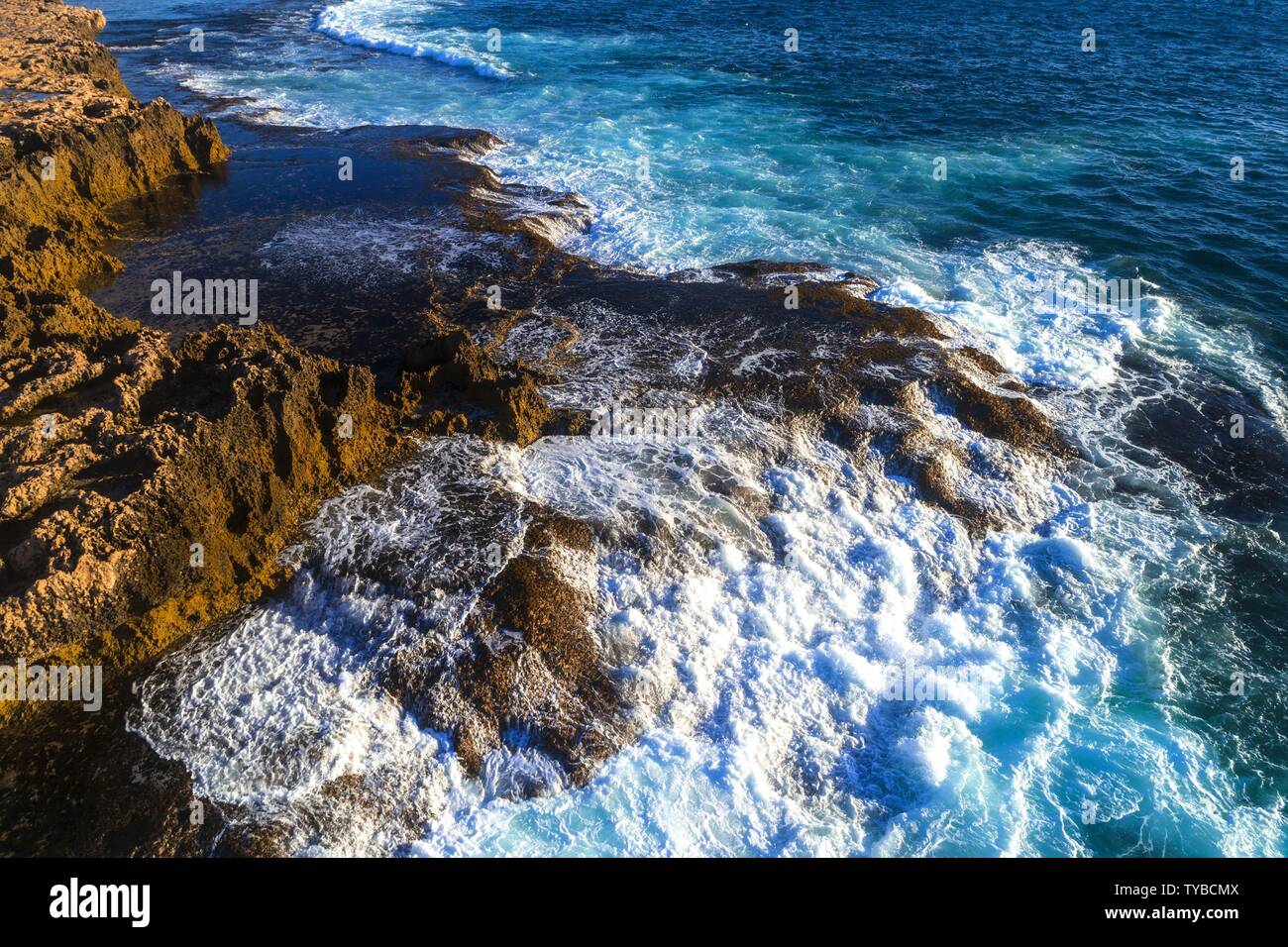 Aerial view of the Quobba coastline, Northwest Australia. April 2019 ...
