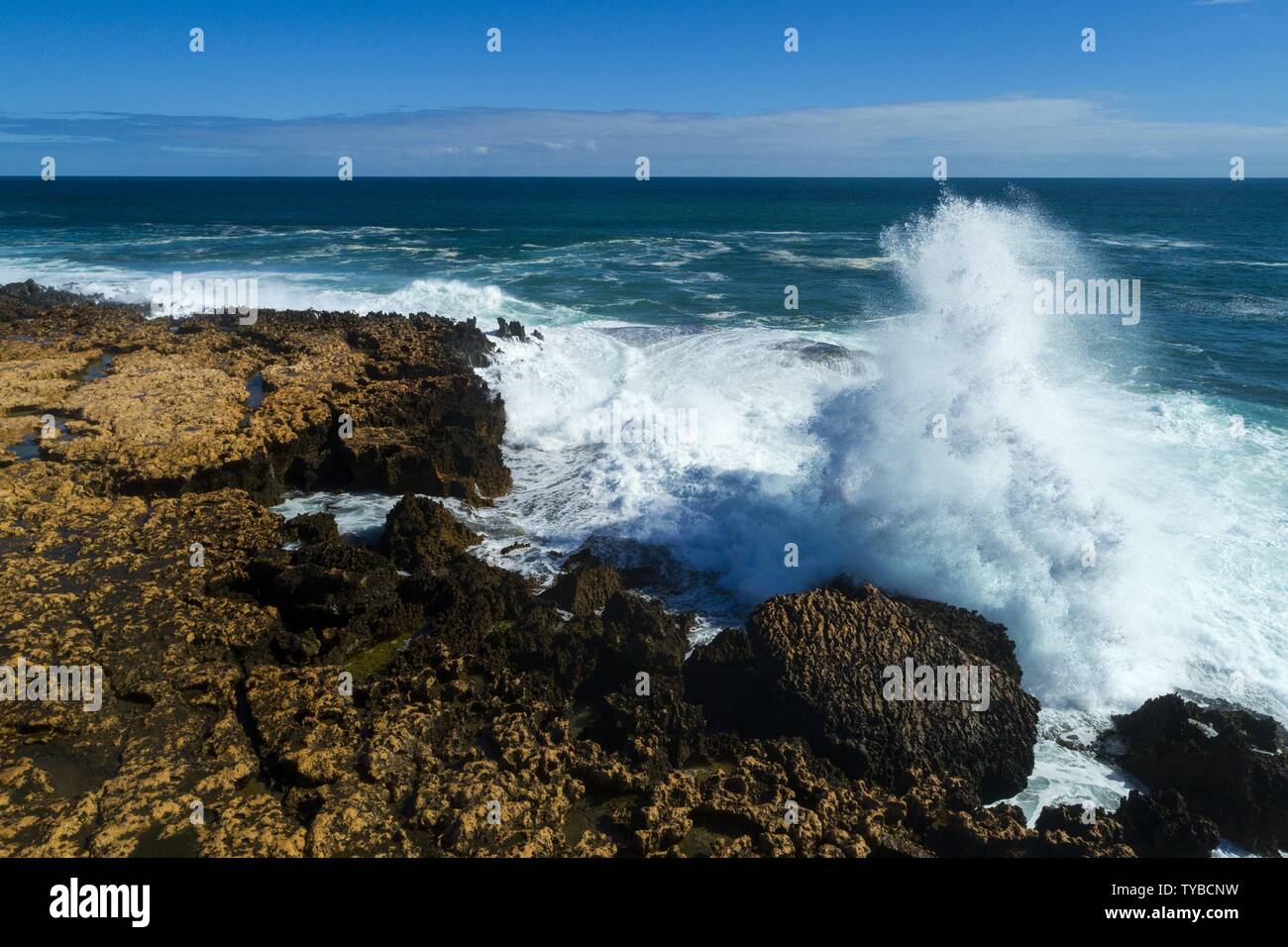 Aerial view of the Quobba coastline, Northwest Australia. April 2019 ...