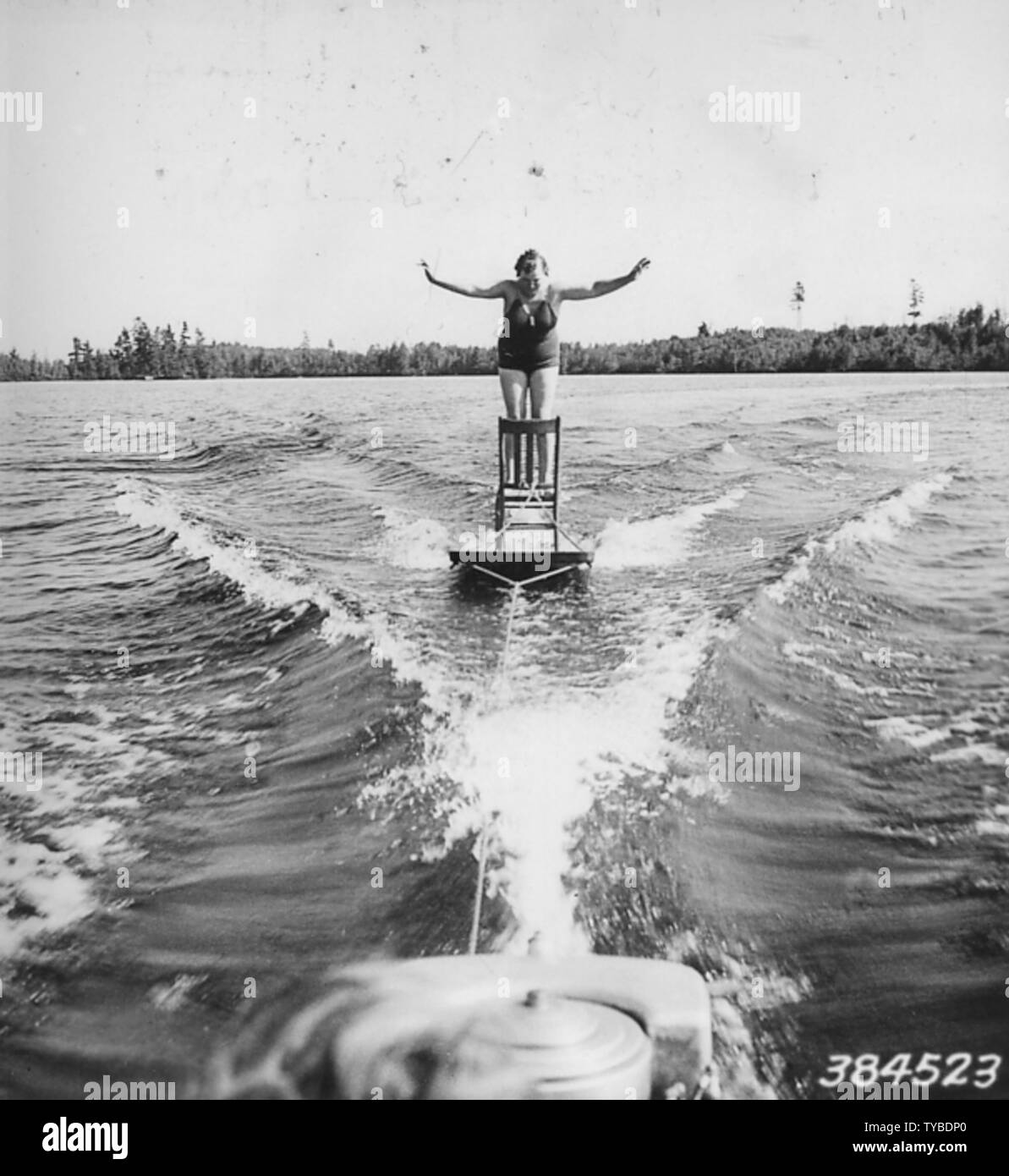 Photograph of Aquaplaning on Newman Lake; Scope and content: Original ...
