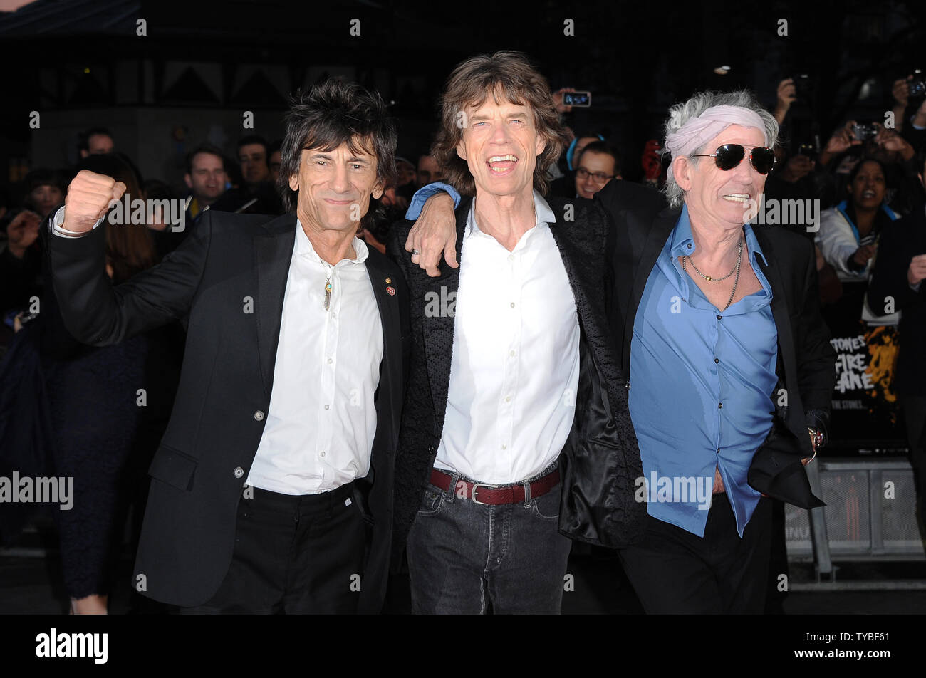 Ronnie Wood, Mick Jagger and Keith Richards from English rock band The ...