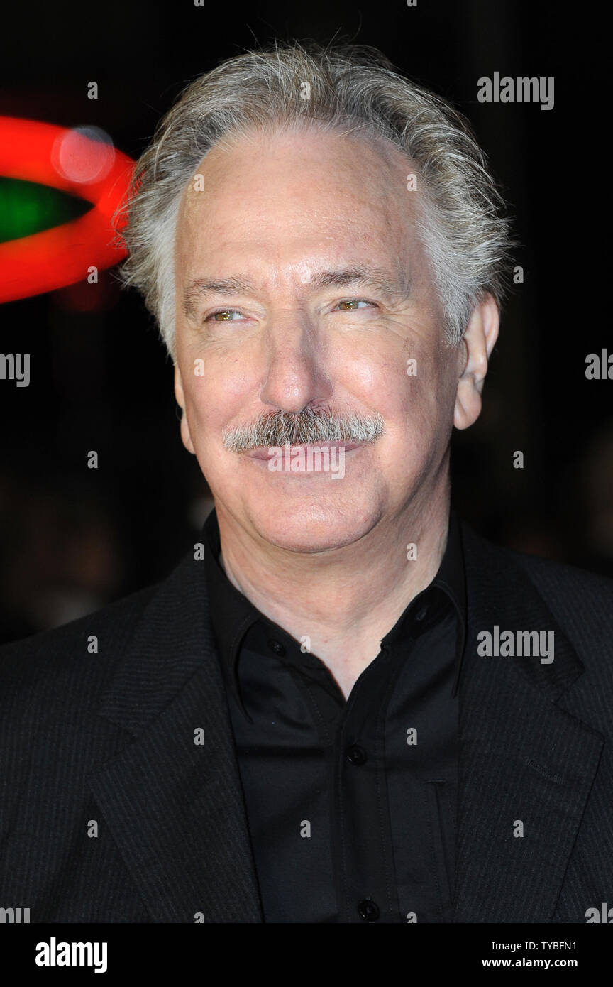 English actor Alan Rickman attends The World Premiere of "Gambit" at ...
