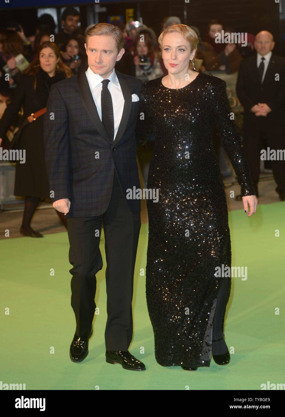 English actor Martin Freeman and English actress Amanda Abbington ...