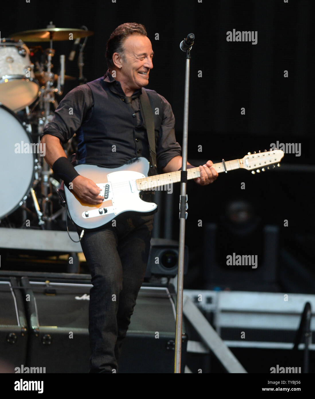 American singer Bruce Springsteen performs with The E- Street Band at ...