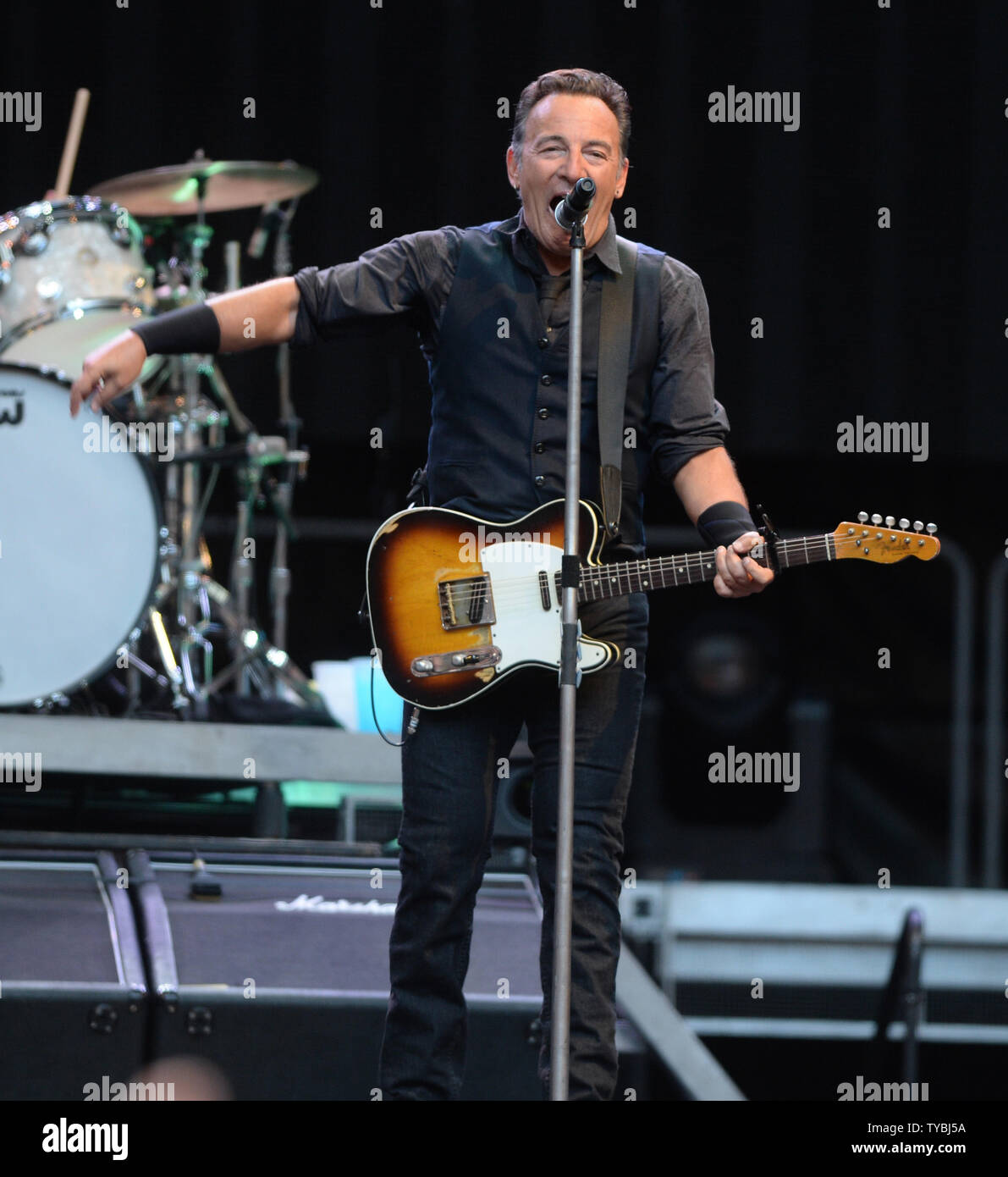 American singer Bruce Springsteen performs with The E- Street Band at ...