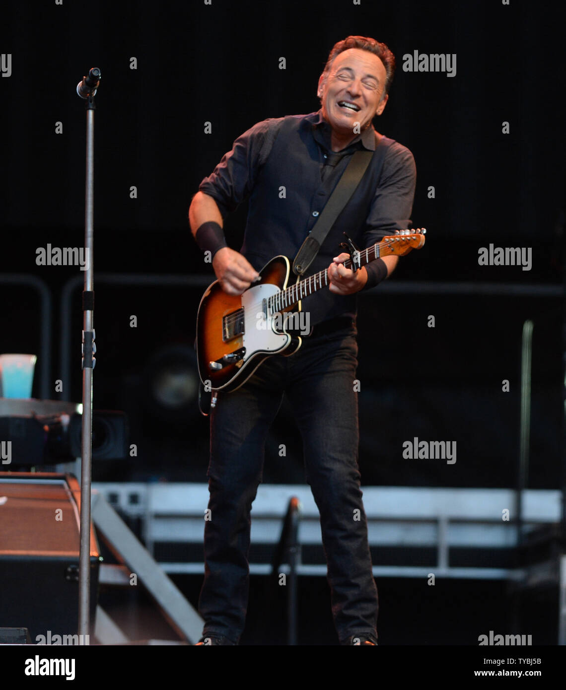 American singer Bruce Springsteen performs with The E- Street Band at ...