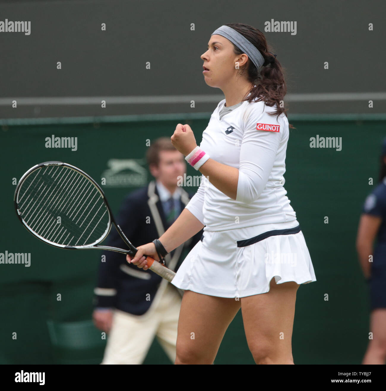 Marion Bartoli celebrates victory over Sloane Stephens on day eight of ...