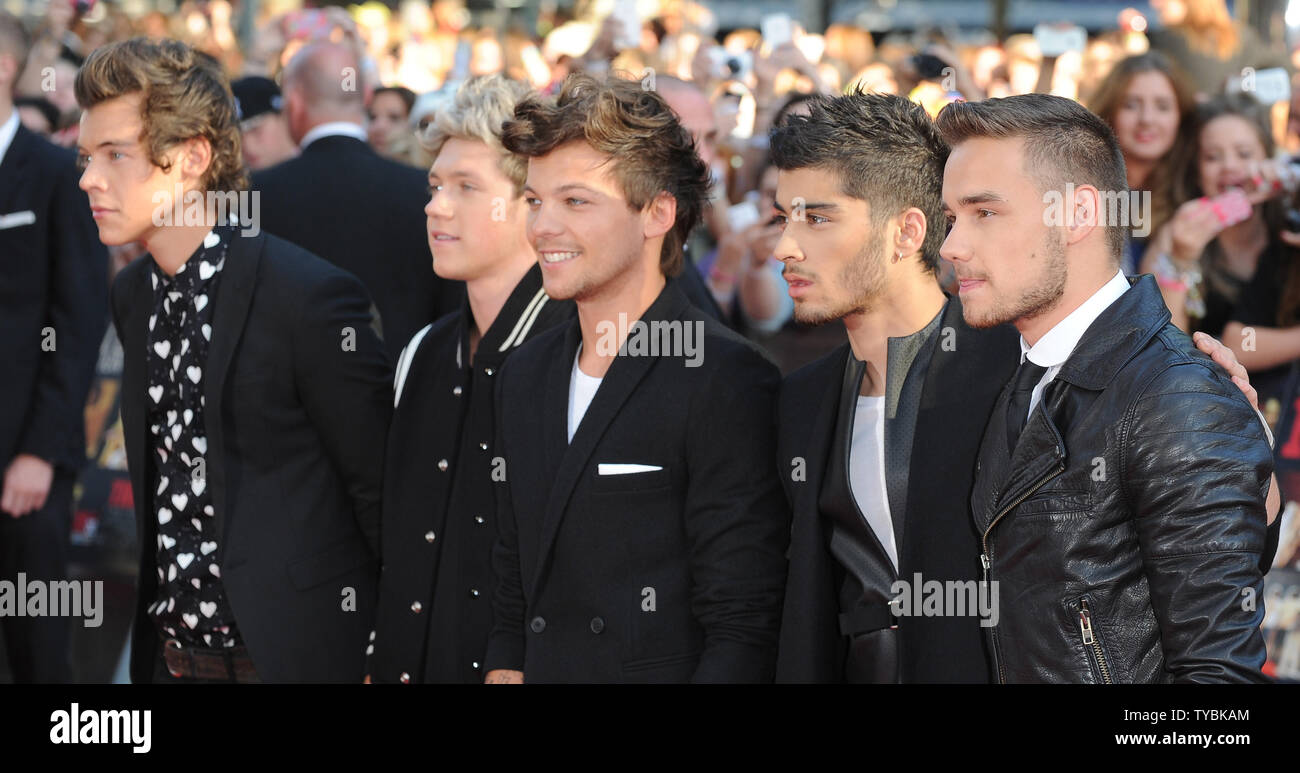 Niall Horan, Zayn Malik, Liam Payne, Harry Styles and Louis Tomlinson of British boy band One ...