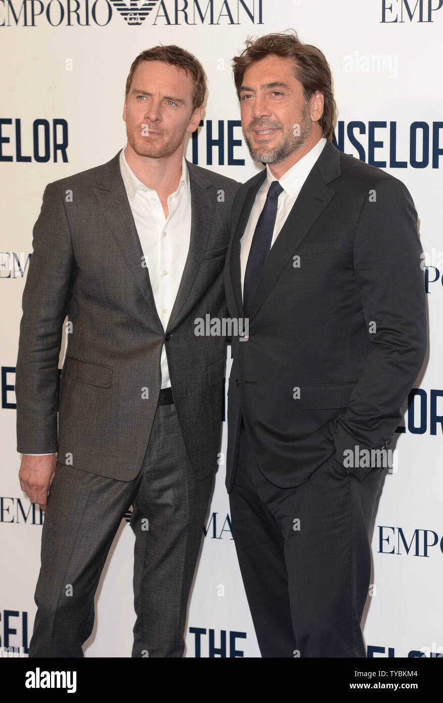 German-Irish actor Michael Fassbender and Spanish actor Javier Bardem ...