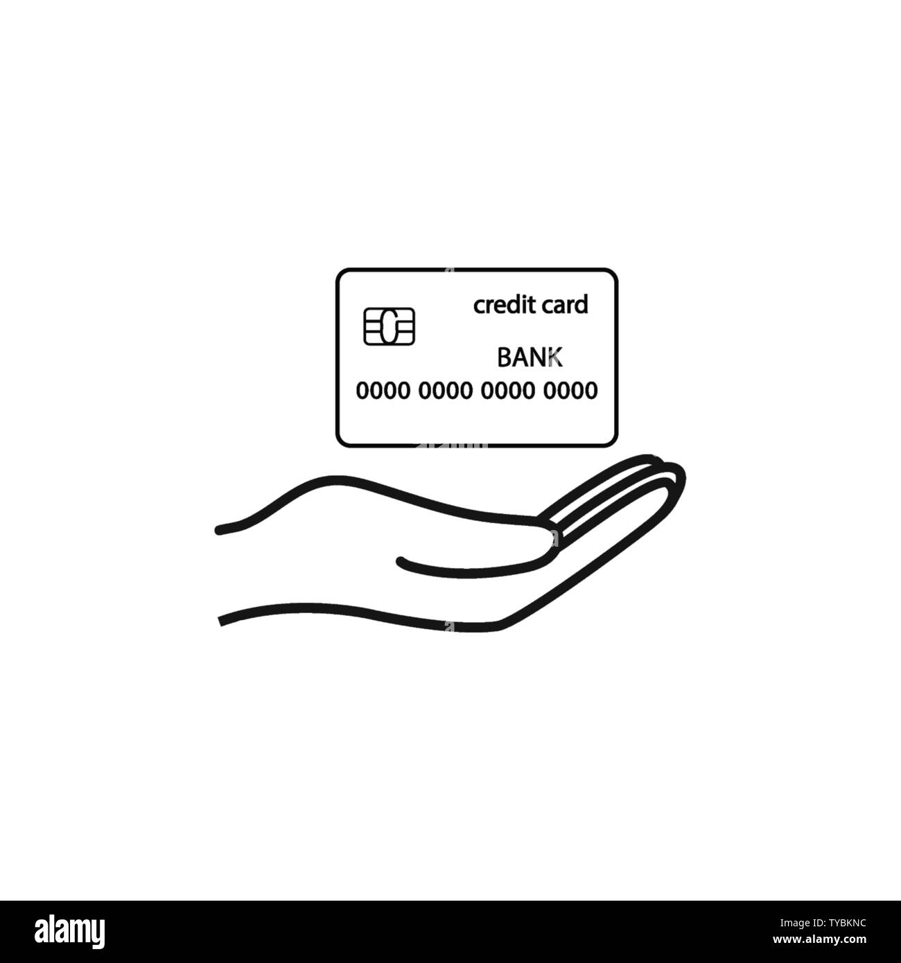Credit card, hand icon. Vector illustration flat Stock Vector Image ...