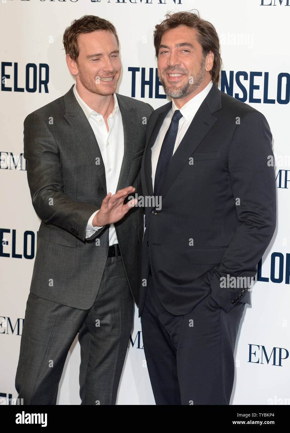 German-Irish actor Michael Fassbender and Spanish actor Javier Bardem ...