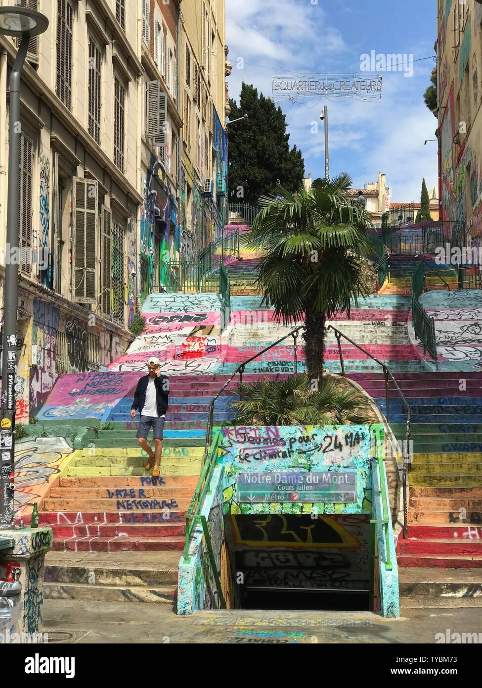Stairs at Cours Julien in Marseille in the art quarter | usage ...