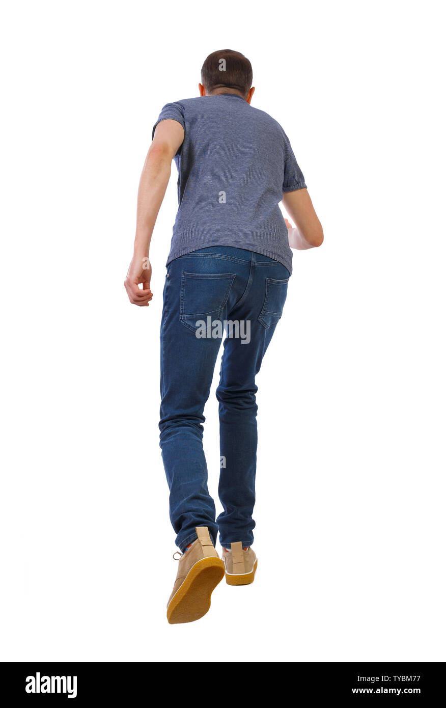 back view of running man. backside view of person. Rear view people ...