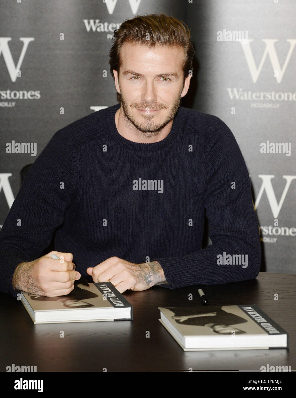 British fotballer David Beckham attends a signing of his new ...