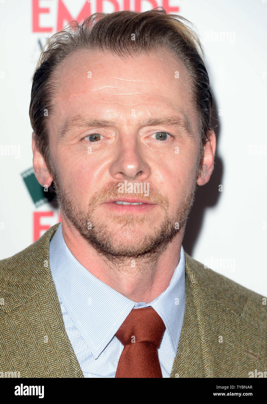 British actor Simon Pegg attends the "Empire Awards" at Grosvenor House ...