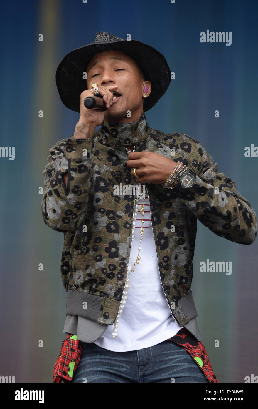 American singer-songwriter Pharrell Williams performs live during BBC ...