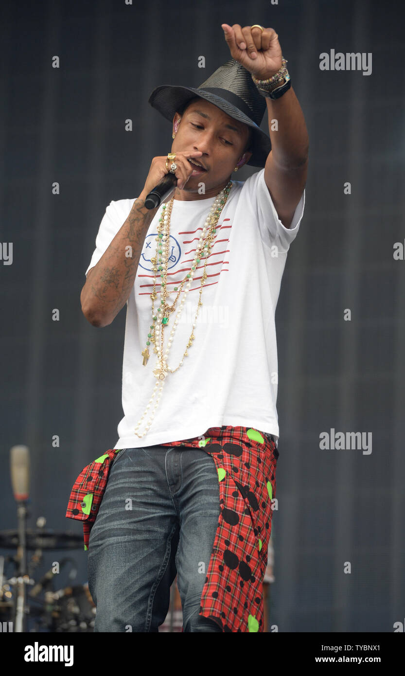 American singer-songwriter Pharrell Williams performs live during BBC ...