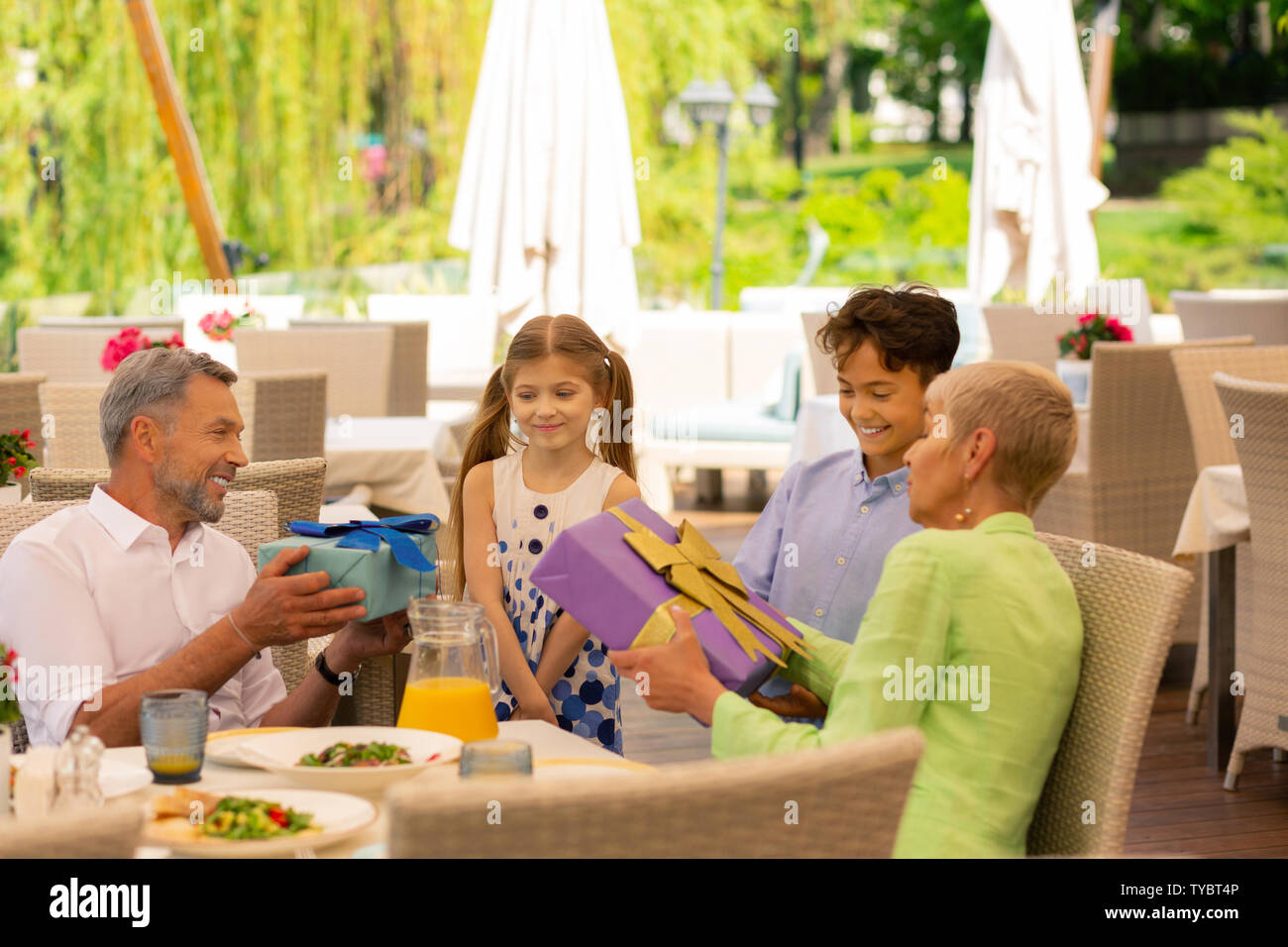 Kids presents table hi-res stock photography and images - Alamy