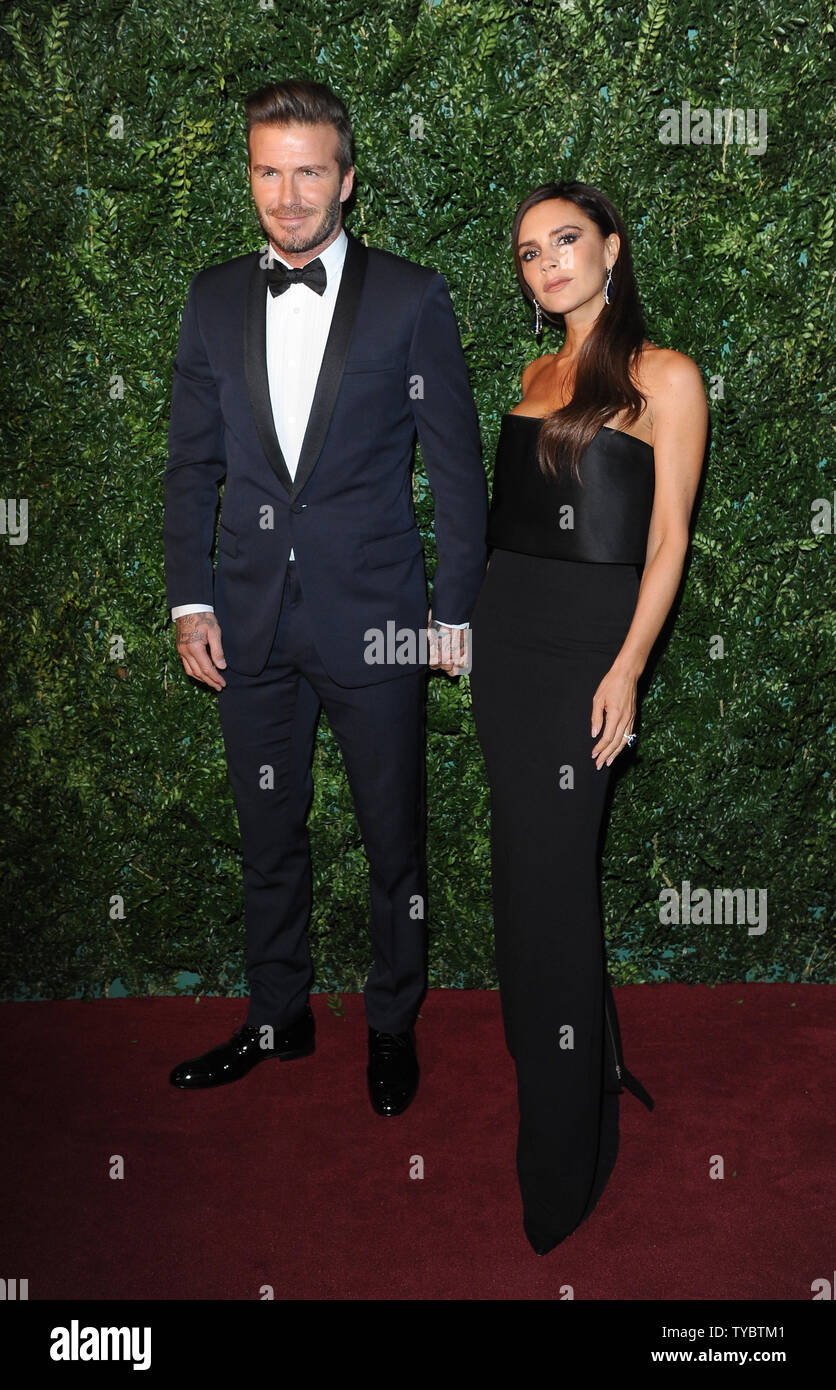 Retired English footballer David Beckham and English businesswoman ...